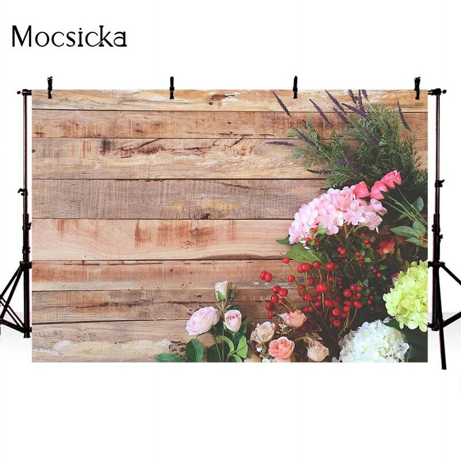Spring Floral Wood Board Backdrop Newborn Baby Adult Portrait ...