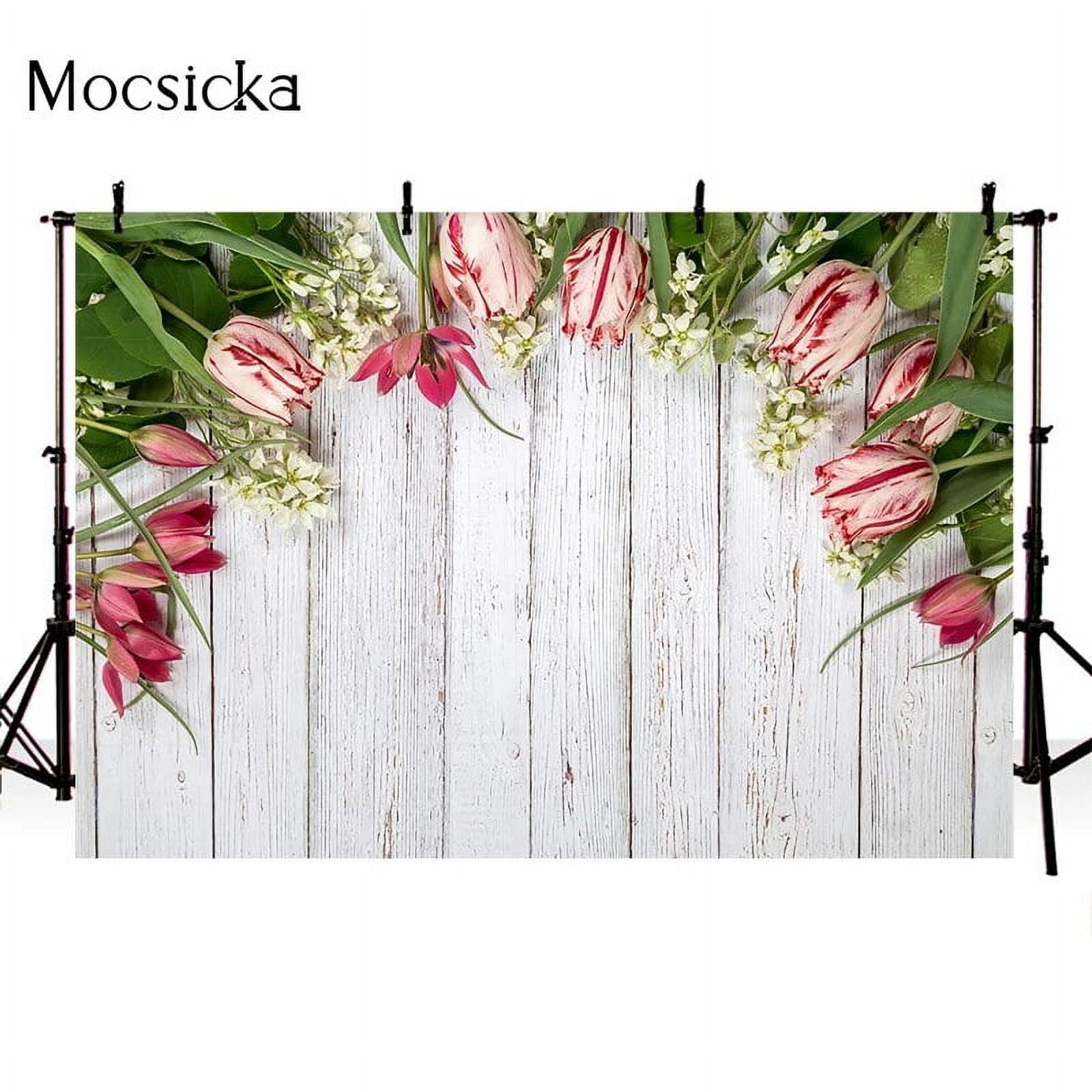 Spring Floral Wood Board Backdrop Newborn Baby Adult Portrait ...