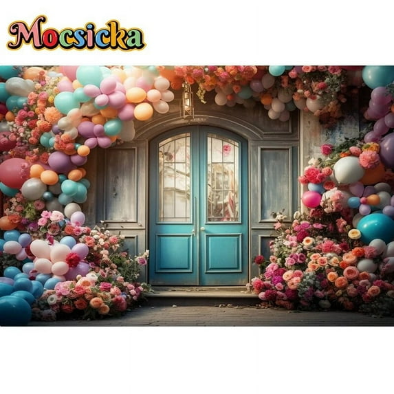 Spring Floral Wooden Door Backdrop For Kids Adult Art Portrait ...