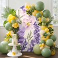 Spring Florals Arch Backdrop Cover, 7.2FT, Lavender Leaf Spandex Arch ...