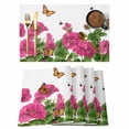 Spring Florals Cotton Linen Placemats Set of 6, Country Watercolor Pink ...