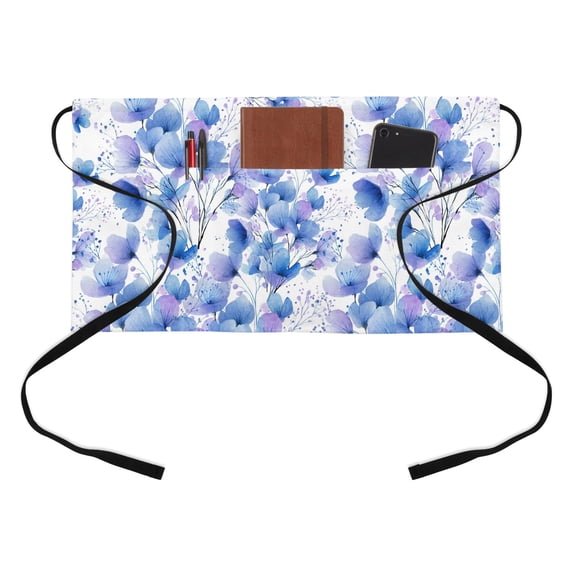 Spring Florals Kitchen Restaurant Half Waist Apron, Watercolor Gradient ...