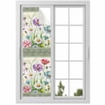 Spring Florals Window Privacy Film, Daisy Wildflowers Butterfly Leaf ...