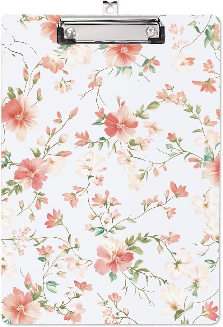 Spring Flowe Acrylic Clipboard A4 Letter Size 8.6x12 Inch Floral ...