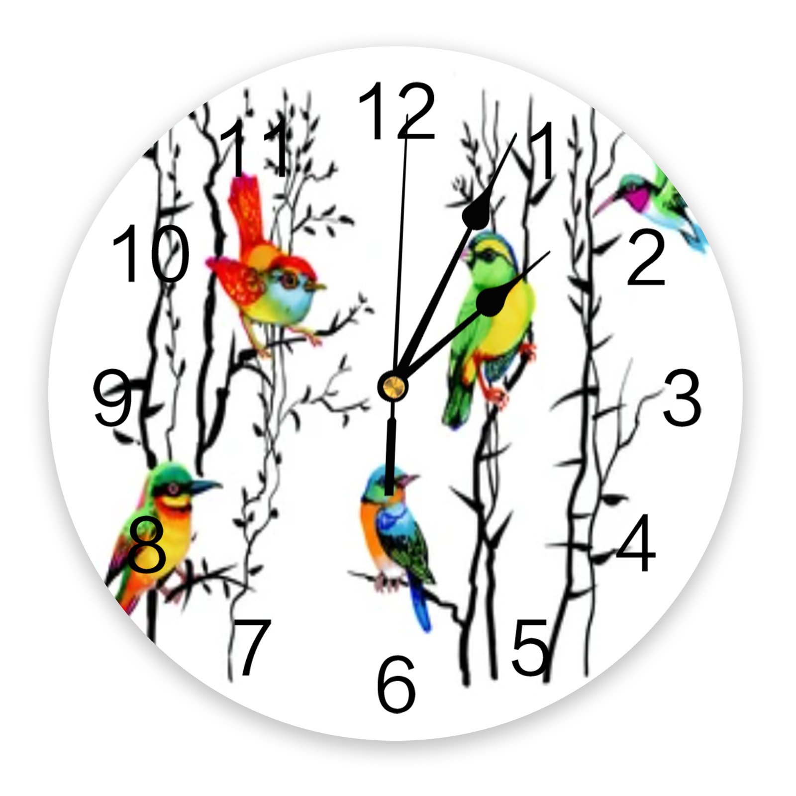 Spring Flower Animal Wall Clock for Kids Rooms Silent Clocks Wall Home ...