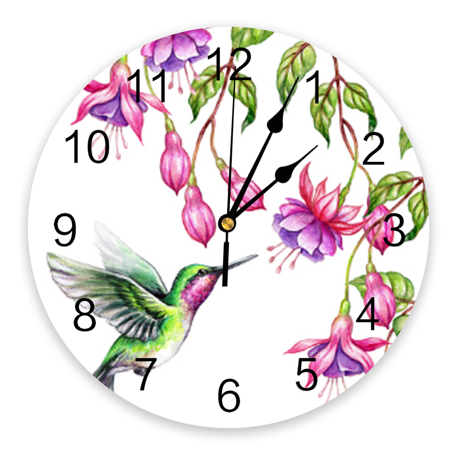 Spring Flower Animal Wall Clock for Kids Rooms Silent Clocks Wall Home ...
