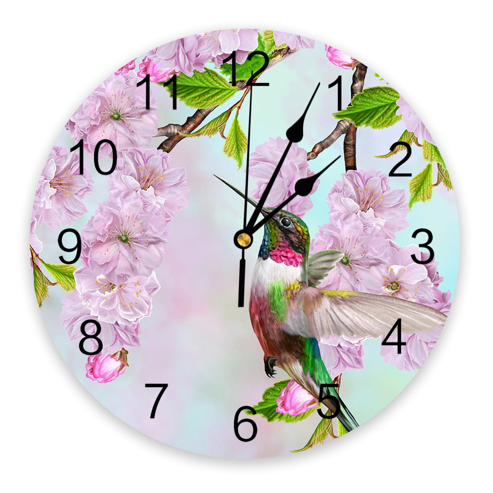 Spring Flower Animal Wall Clock for Kids Rooms Silent Clocks Wall Home ...