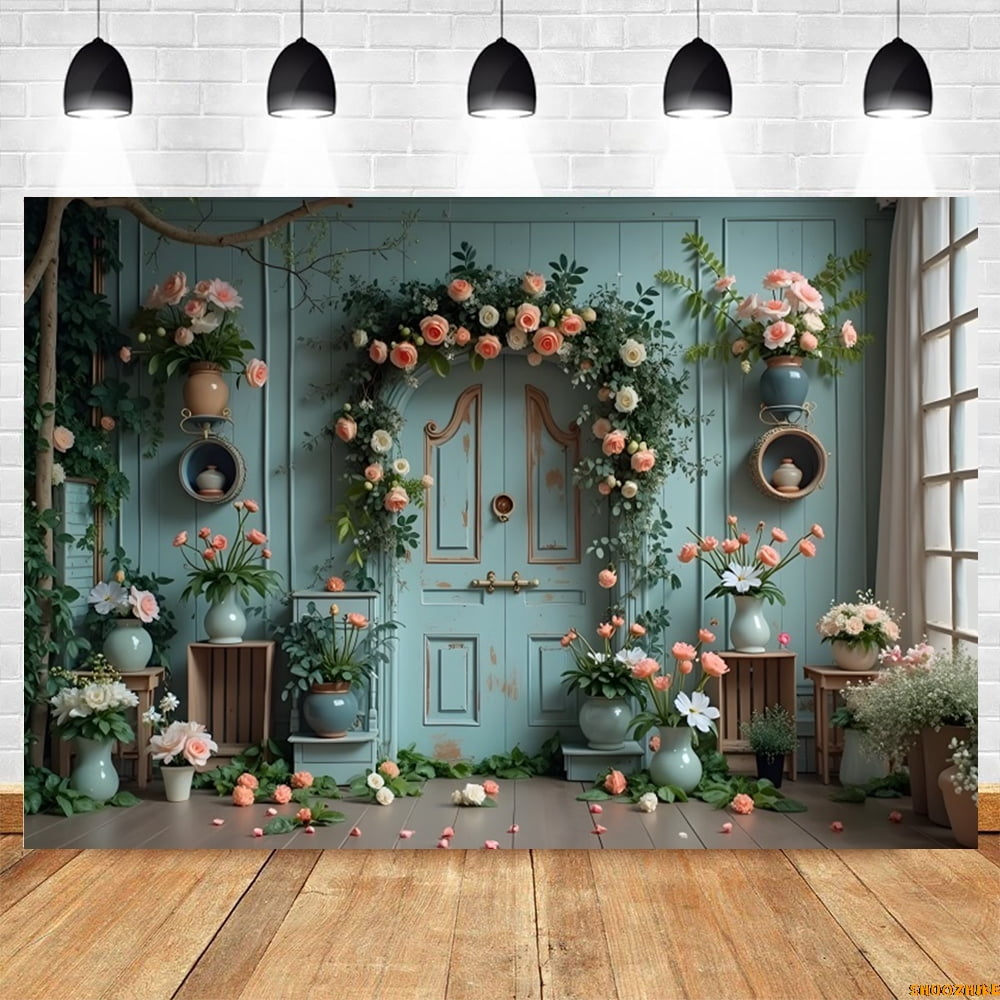 Spring Flower Backdrop Birthday Party r Baby Shower Kid Art Portrait ...