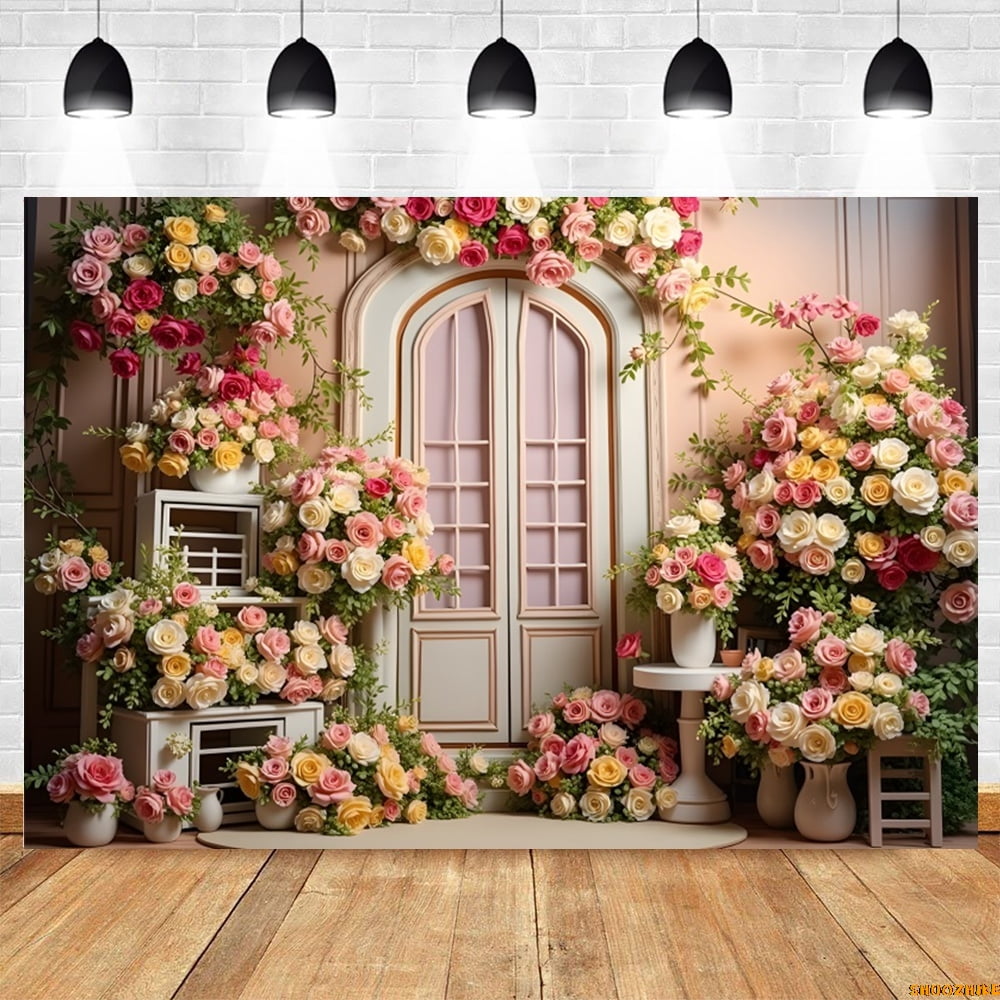 Spring Flower Backdrop Birthday Party r Baby Shower Kid Art Portrait ...
