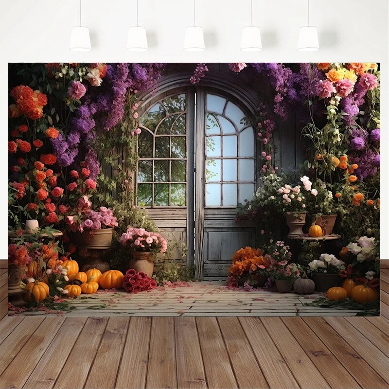 Spring Flower Background Photography Art Door Newborn Baby Shower Woman ...