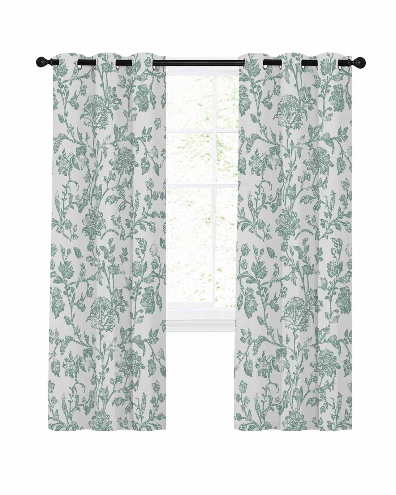 Spring Flower Blackout Curtains, Light Blocking Print Window Curtains ...