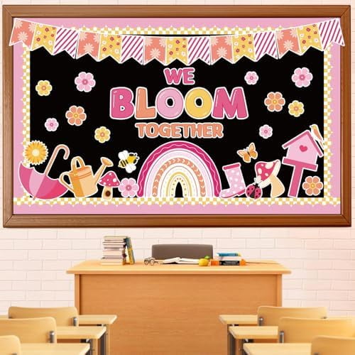 Spring Flower Bulletin Board Set, Spring Boho Floral Classroom ...