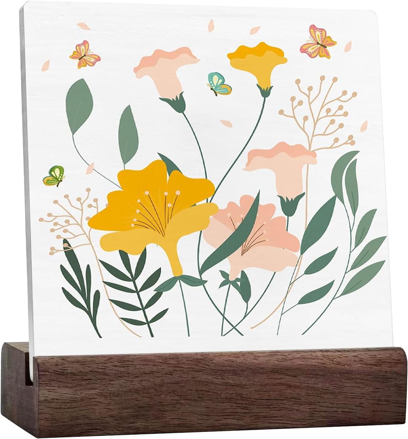 Spring Flower Desk Decor Rustic Farmhouse Floral Decorations Ceramic ...