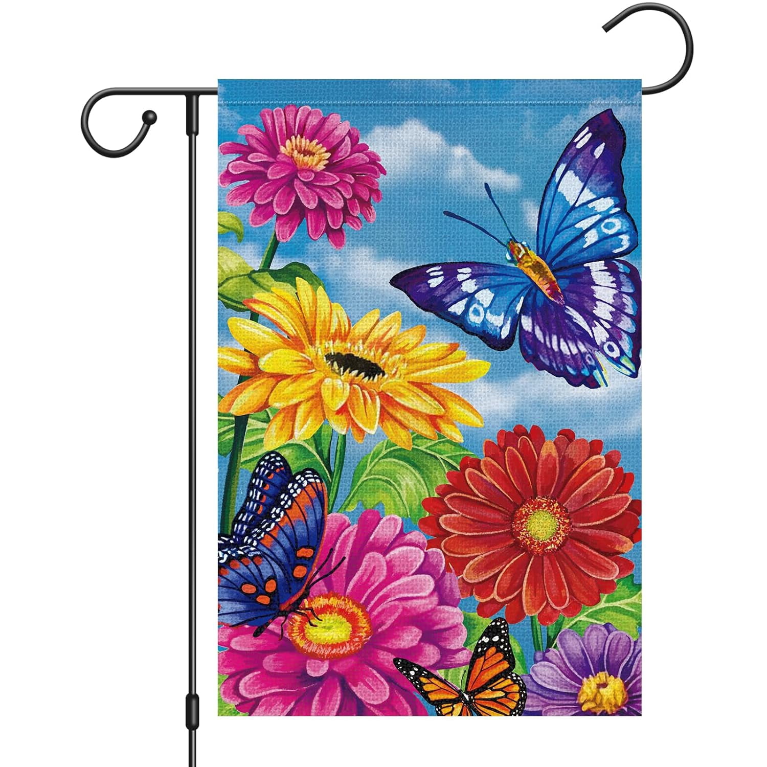 Spring Flower Floral Garden Flag Double Sided Vertical Burlap, Welcome ...