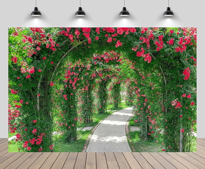 Spring Flower Garden Backdrop Blossoms Flower Arch Garden Architecture ...