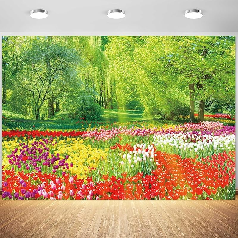 Spring Flower Garden Backdrop Floral Forest Park Photography Background ...
