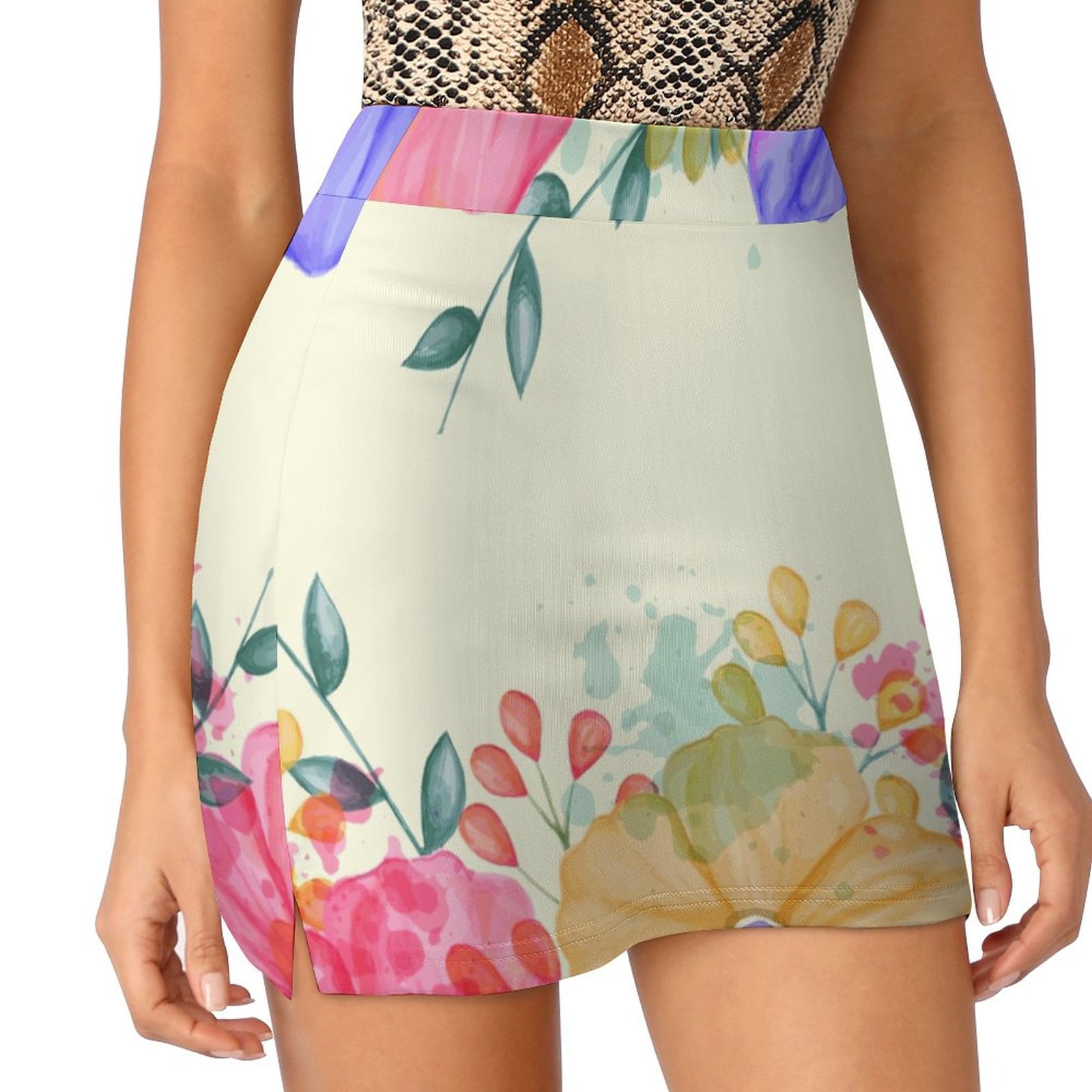 Spring Flower Garden Women's skirt Mini Skirts A Line Skirt With Hide ...