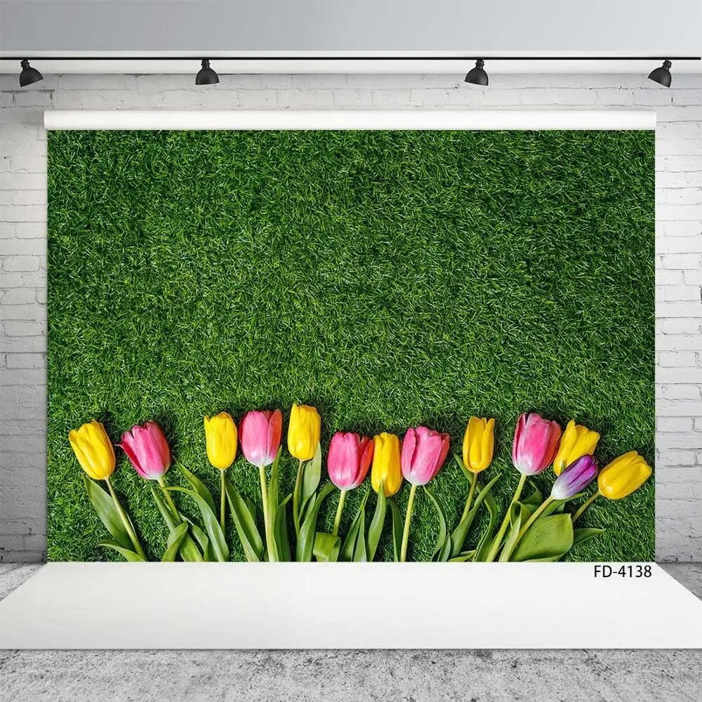 Spring Flower Grass Dreamy Wedding Portrait Photography Background Baby ...