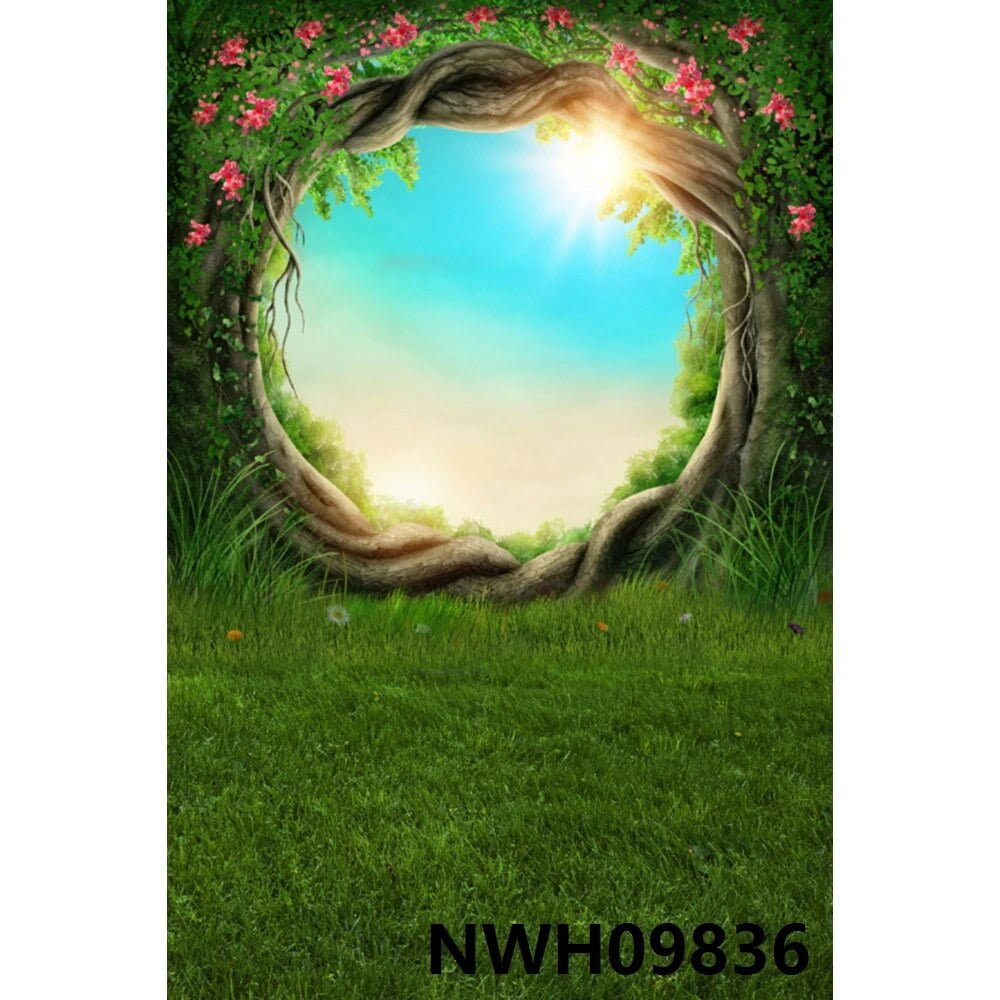 Spring Flower Green Park Forest Nature Scenery Baby Birthday Backdrop ...