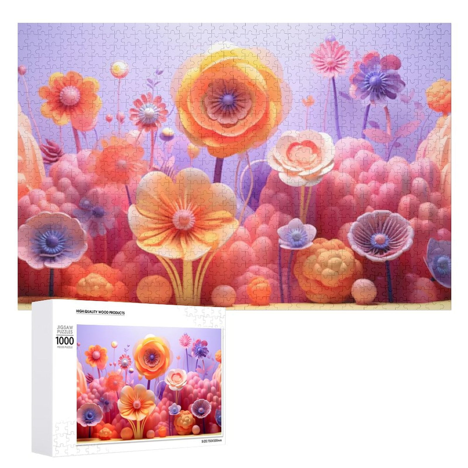 Spring Flower Jigsaw Puzzle, 1000 Pieces for Adults, Colorful Floral ...