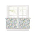 Spring Flower Leaf Bird Short Blackout Curtains 30 Inch Long,Rustic ...