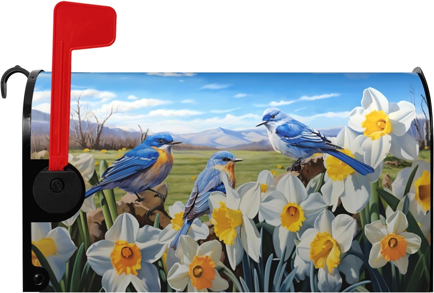 Spring Flower Mailbox Covers Magnetic Standard Size Bluebirds Daffodil ...