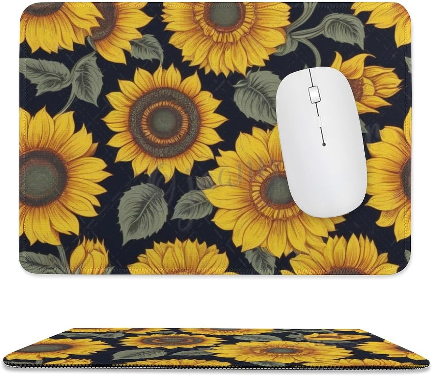 Spring Flower Mouse Pad with Stitched Edge Micro-Fiber Base with Non ...