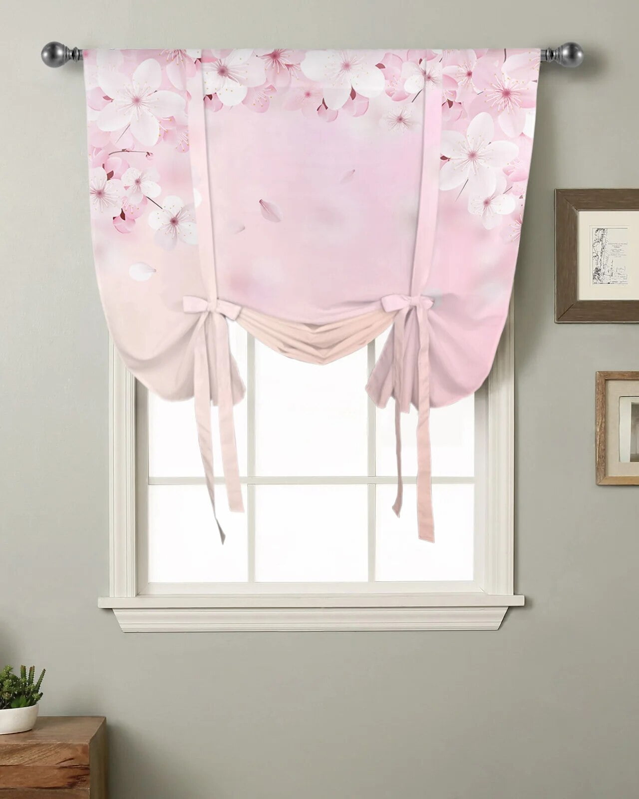 Spring Flower Peach Blossom Pink Cherry Blossoms Kitchen Short Window ...