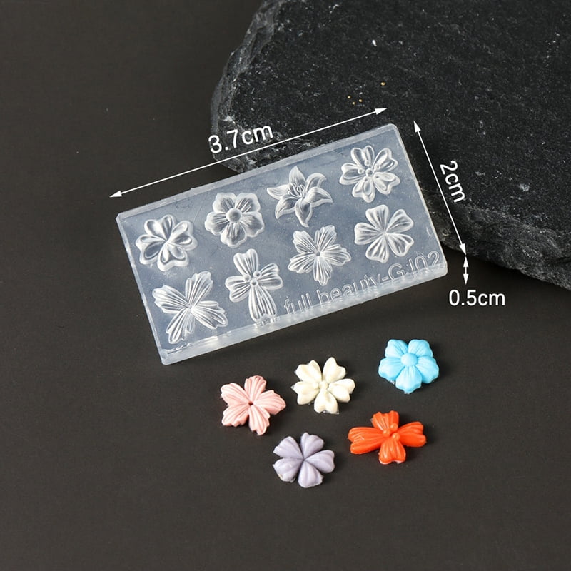 Spring Flower Petals Silicone Nail Mold Three-dimensional Floral DIY ...