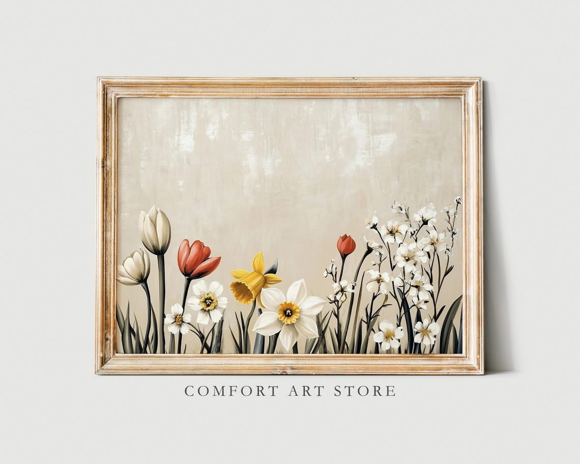 Spring Flower Print Easter Spring Flower Antique Spring Flower Painting ...