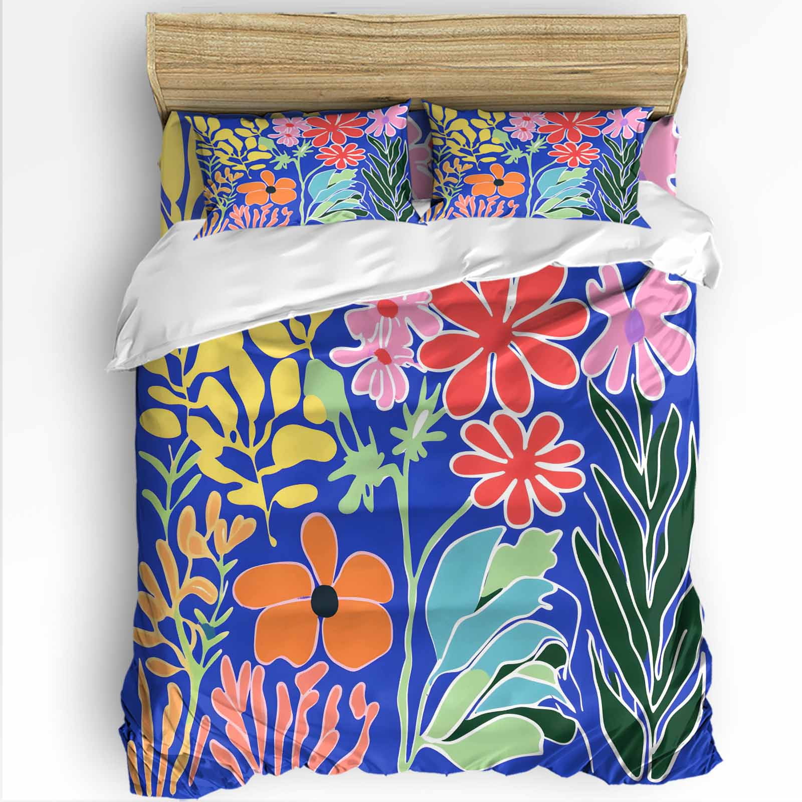 Spring Flower Queen Size Comforter Set, Abstract Watercolor Floral ...