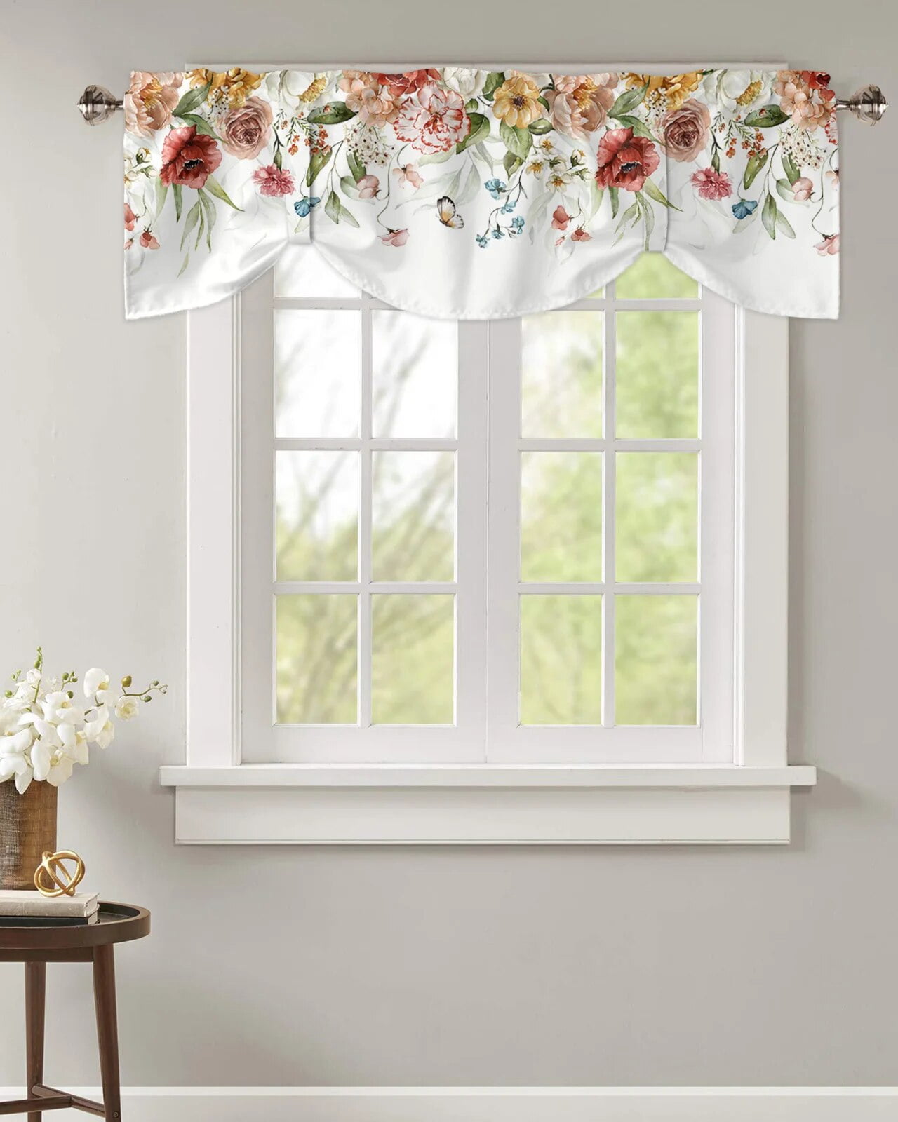 Spring Flower Rose Kitchen Curtains Balcony Adjustable Roman Blinds ...