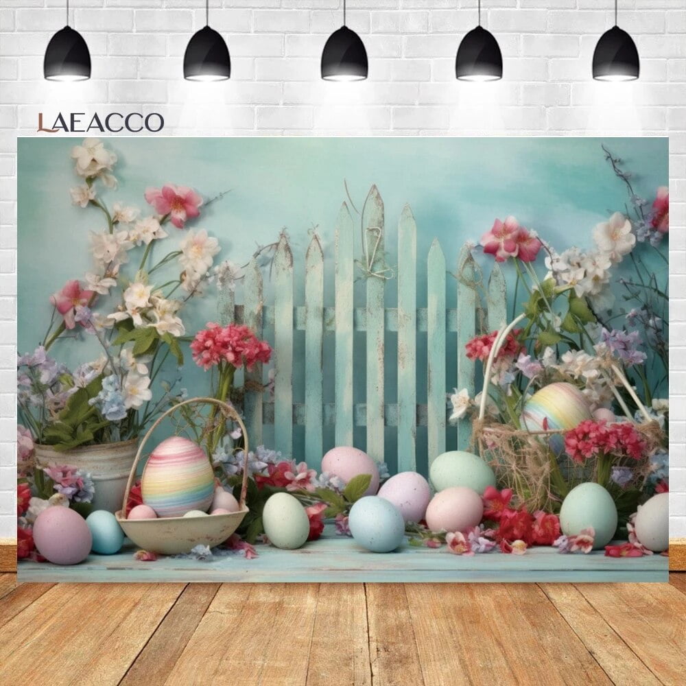 Spring Flower Shoppe Backdrop Garden Grass Floral Wood Window Door Kids ...