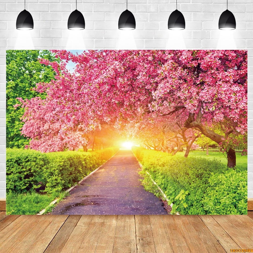 Spring Flower Trees Backdrop Nature Floral Forest Outdoor Birthday ...