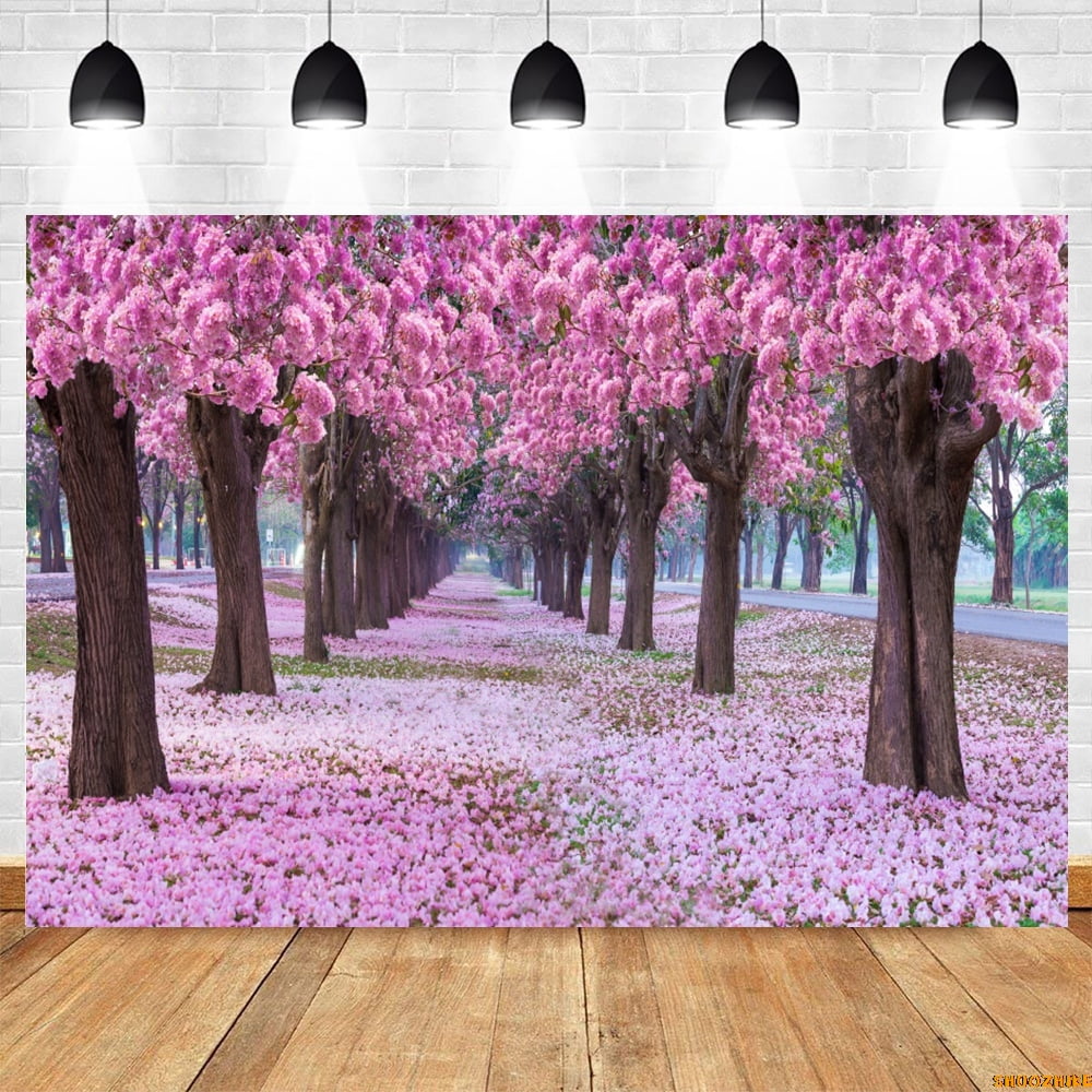 Spring Flower Trees Backdrop Nature Floral Forest Outdoor Birthday ...