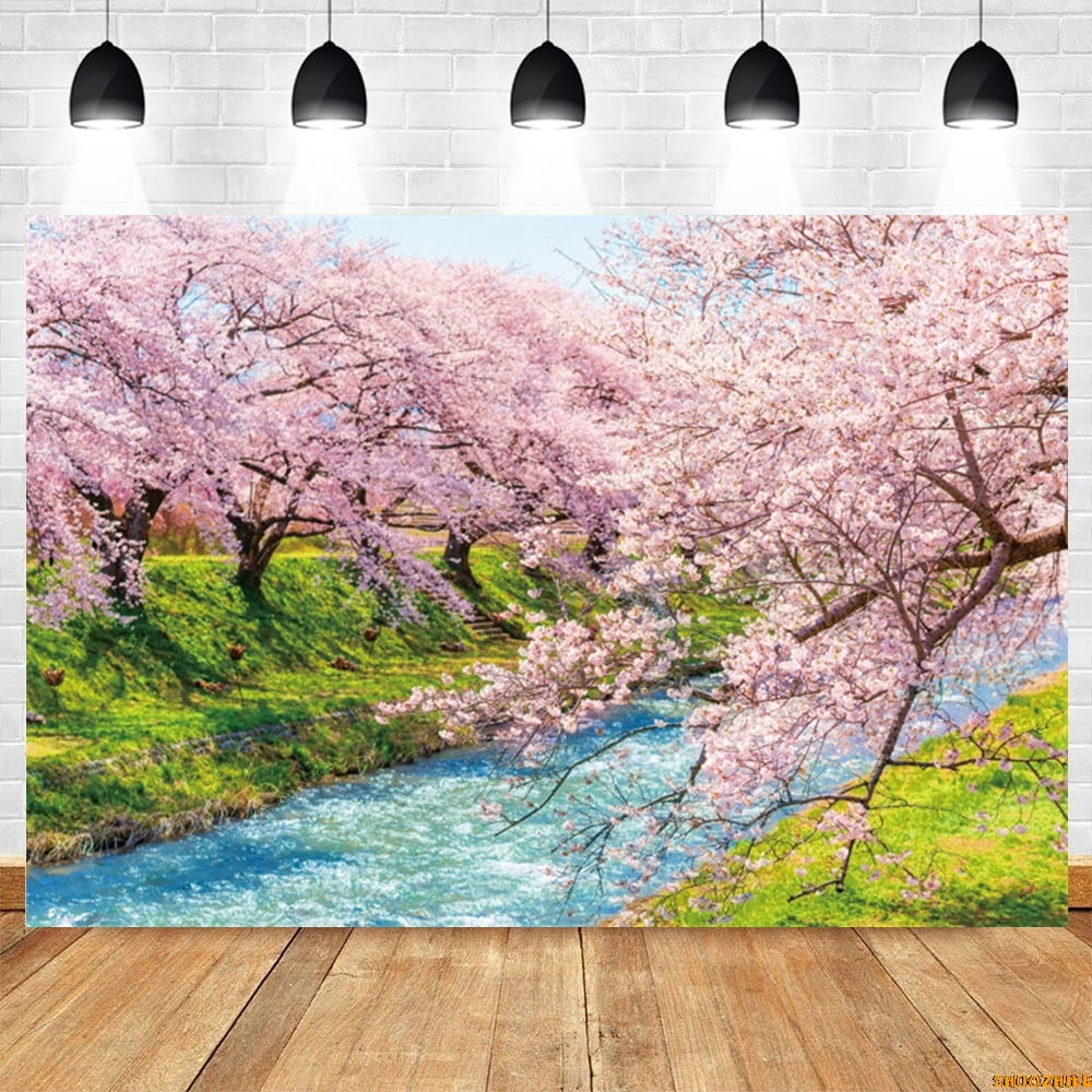 Spring Flower Trees Backdrop Nature Floral Forest Outdoor Birthday ...