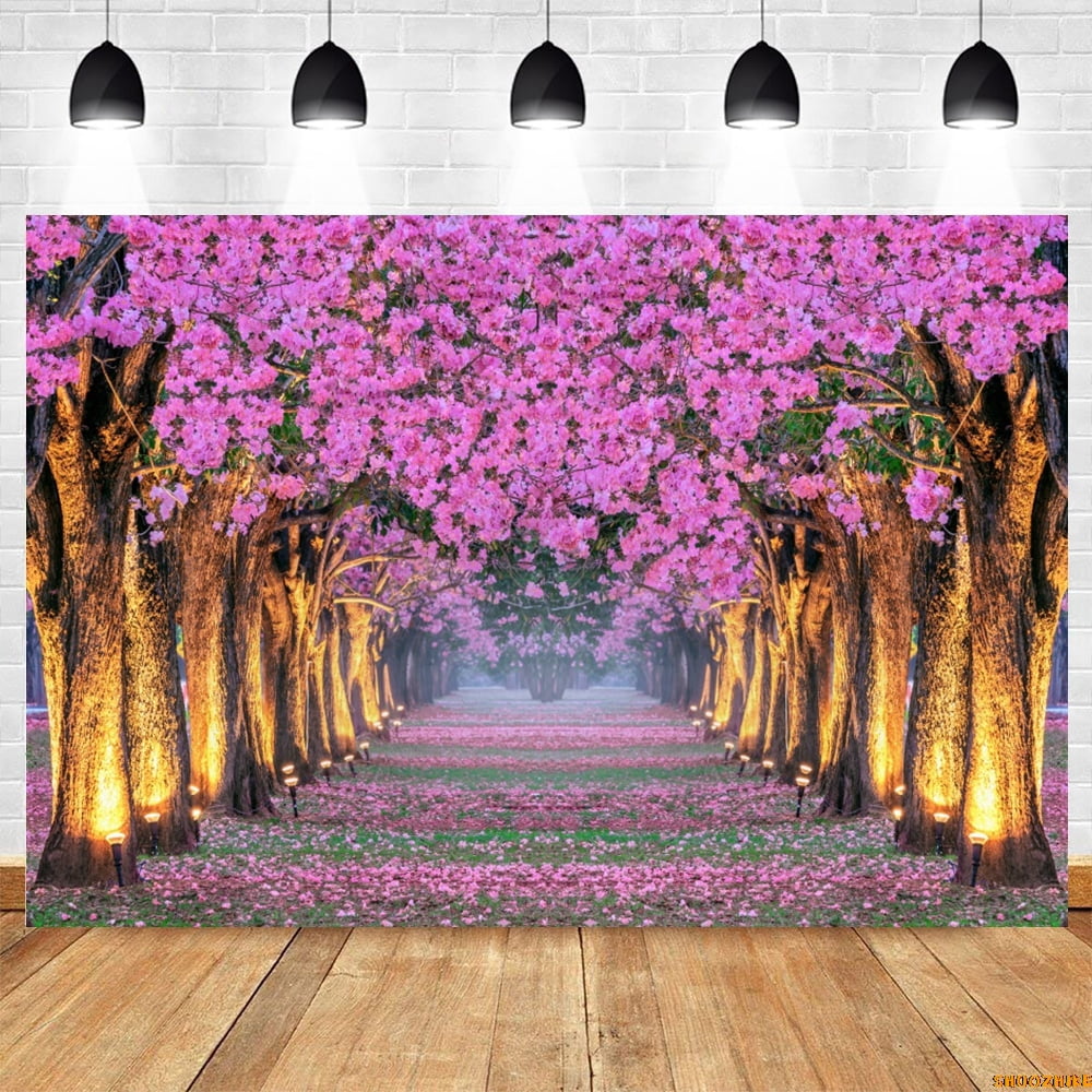 Spring Flower Trees Backdrop Nature Floral Forest Outdoor Birthday ...
