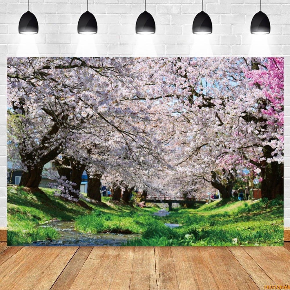 Spring Flower Trees Backdrop Nature Floral Forest Outdoor Birthday ...