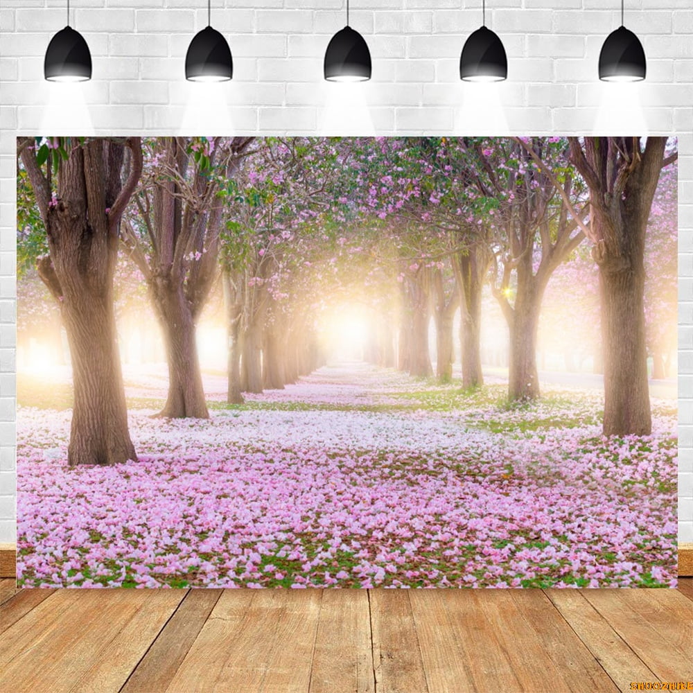 Spring Flower Trees Backdrop Nature Floral Forest Outdoor Birthday ...