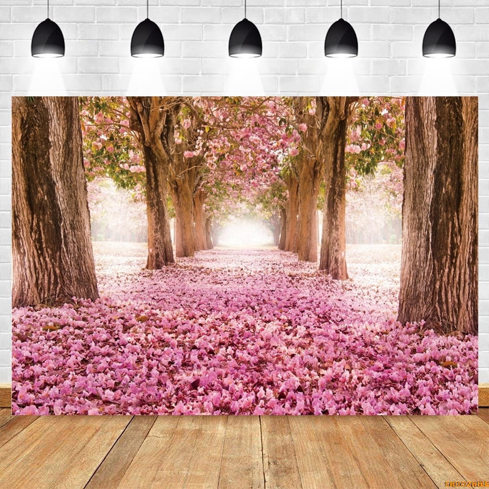 Spring Flower Trees Backdrop Nature Floral Forest Outdoor Birthday ...