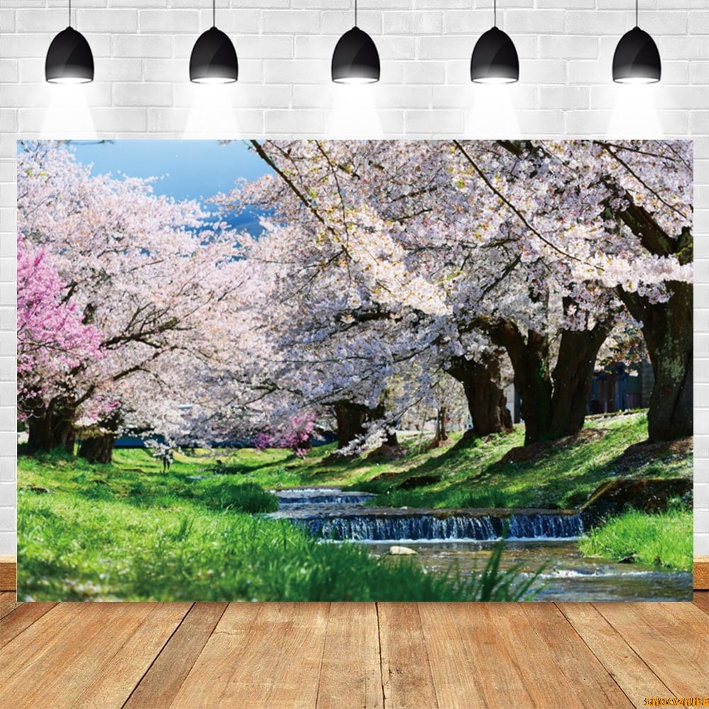 Spring Flower Trees Backdrop Nature Floral Forest Outdoor Birthday ...