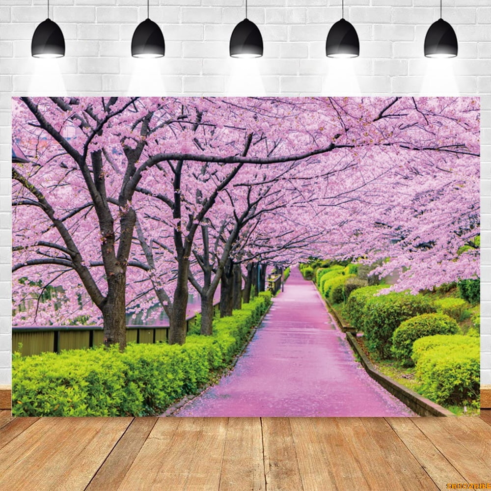 Spring Flower Trees Backdrop Nature Floral Forest Outdoor Birthday ...