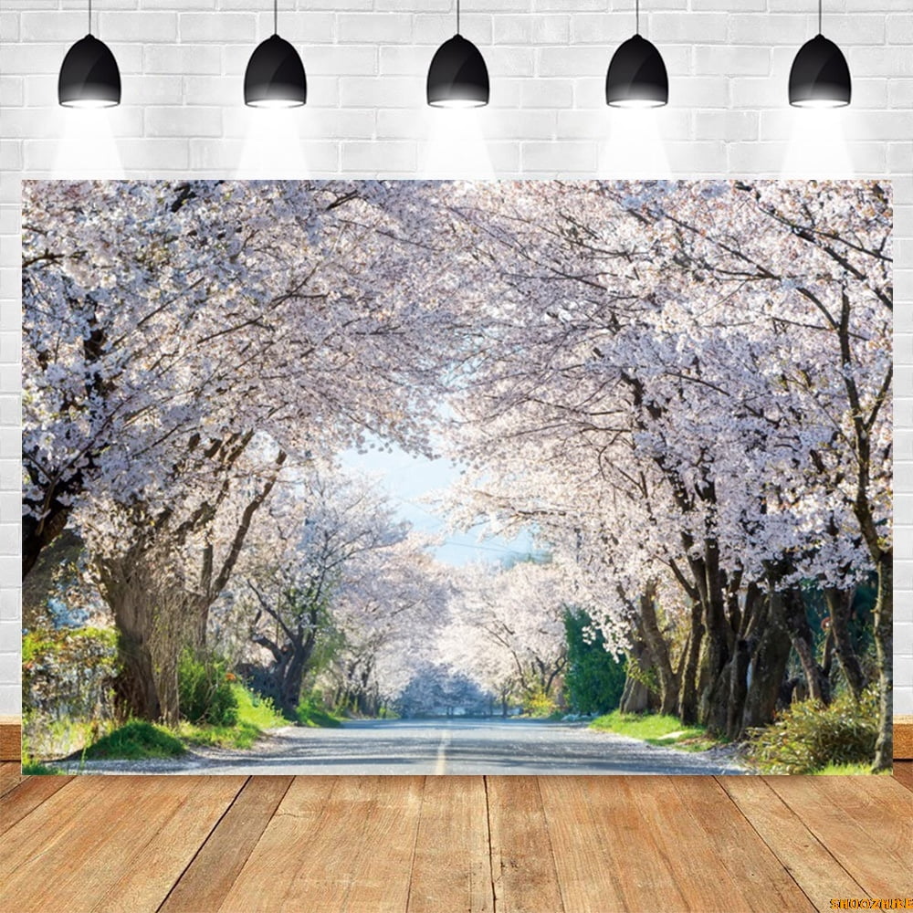 Spring Flower Trees Backdrop Nature Floral Forest Outdoor Birthday ...