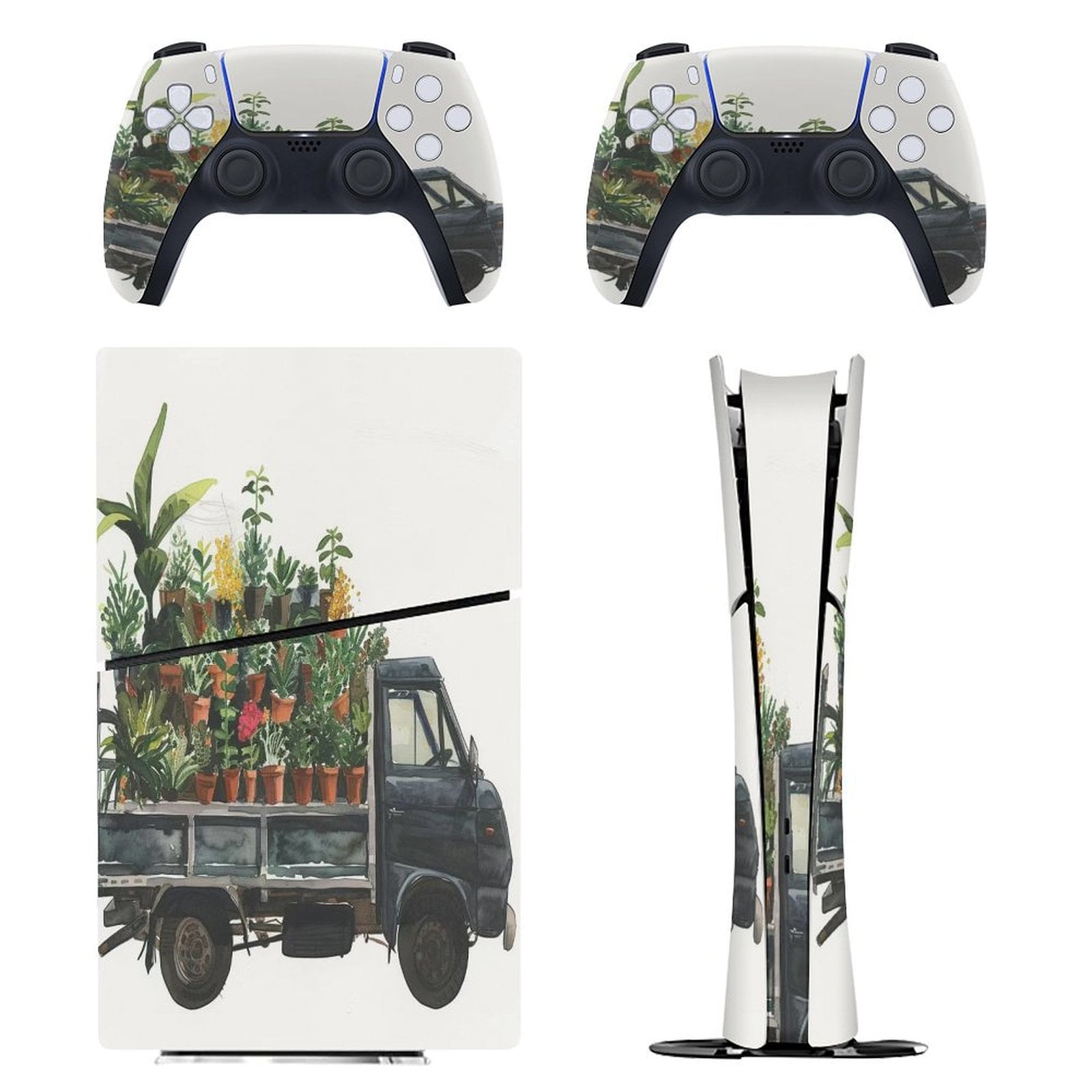 Spring Flower Truck Can (6) PS5/PS5 Slim Digital Disc Skin Sticker For Console And Controller ...