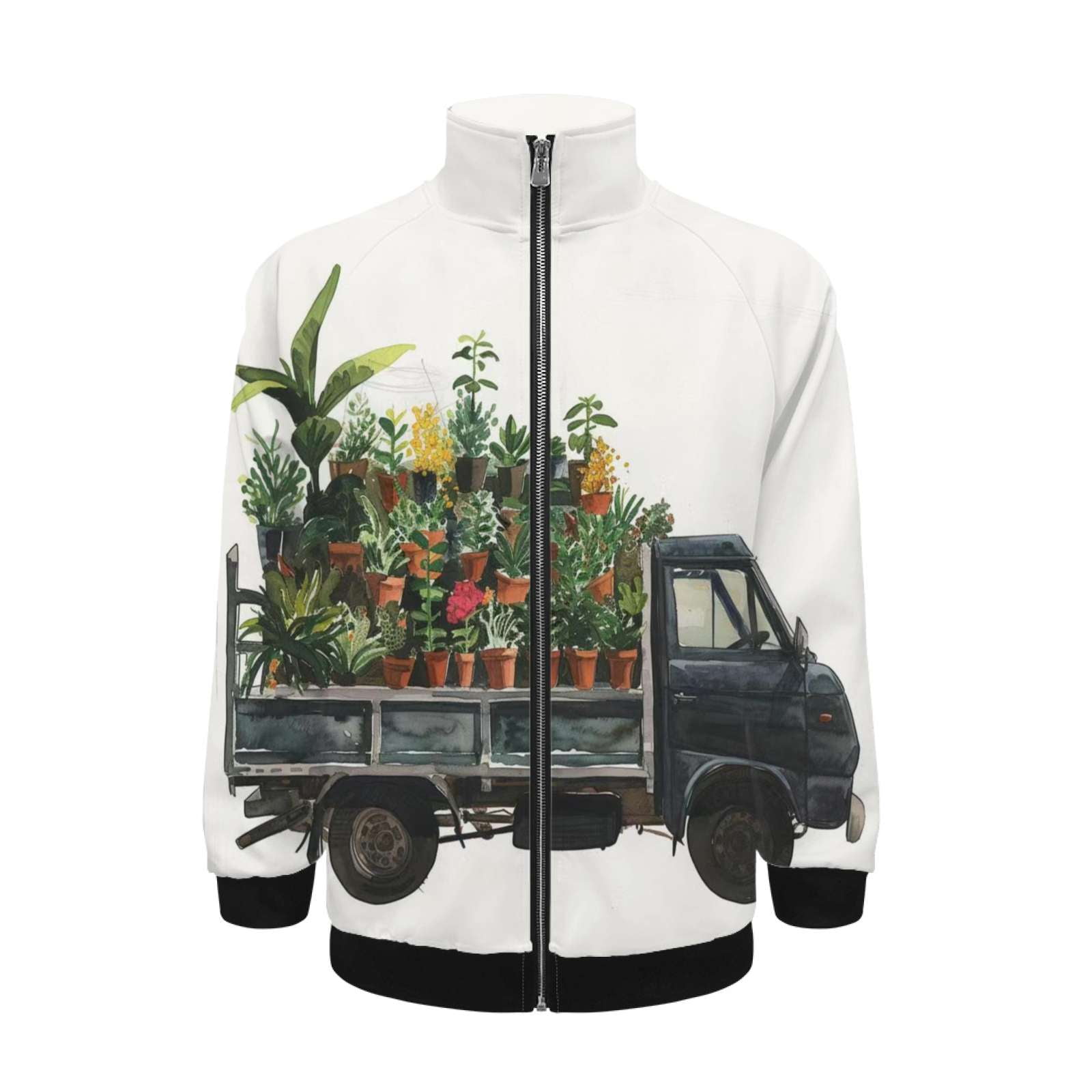 Spring Flower Truck Can Jacket Men's Street Cool Long Sleeves Coat ...