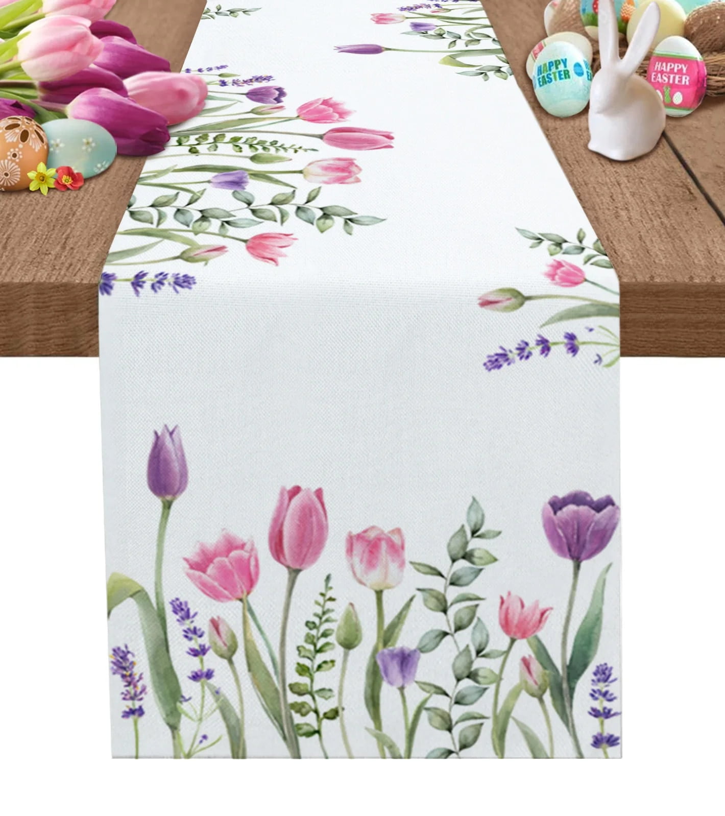 Spring Flower Vanilla Wildflower Table Runner Home Wedding Table Flag ...