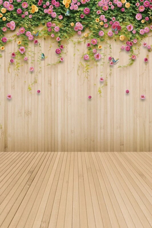 Spring Flower Wood Board Backdrop Wedding Stage Birthday Baby Portrait ...
