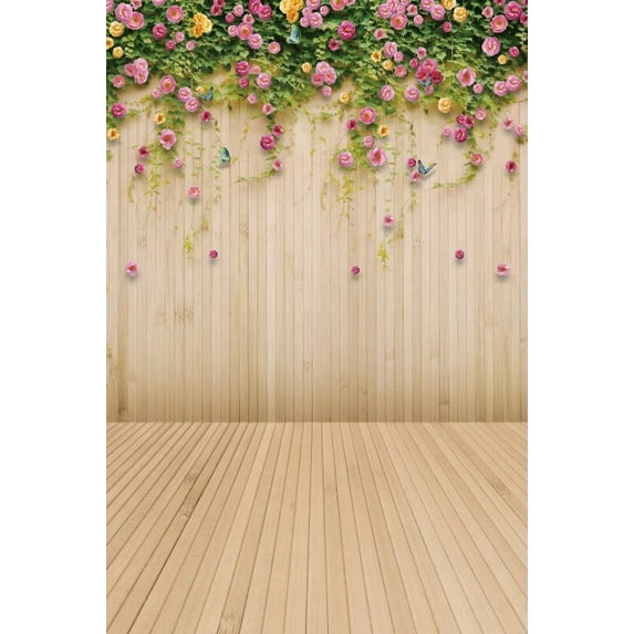 Spring Flower Wood Board Backdrop Wedding Stage Birthday Baby Portrait ...