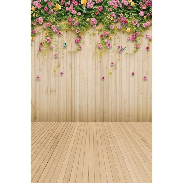 Spring Flower Wood Board Backdrop Wedding Stage Birthday Baby Portrait ...