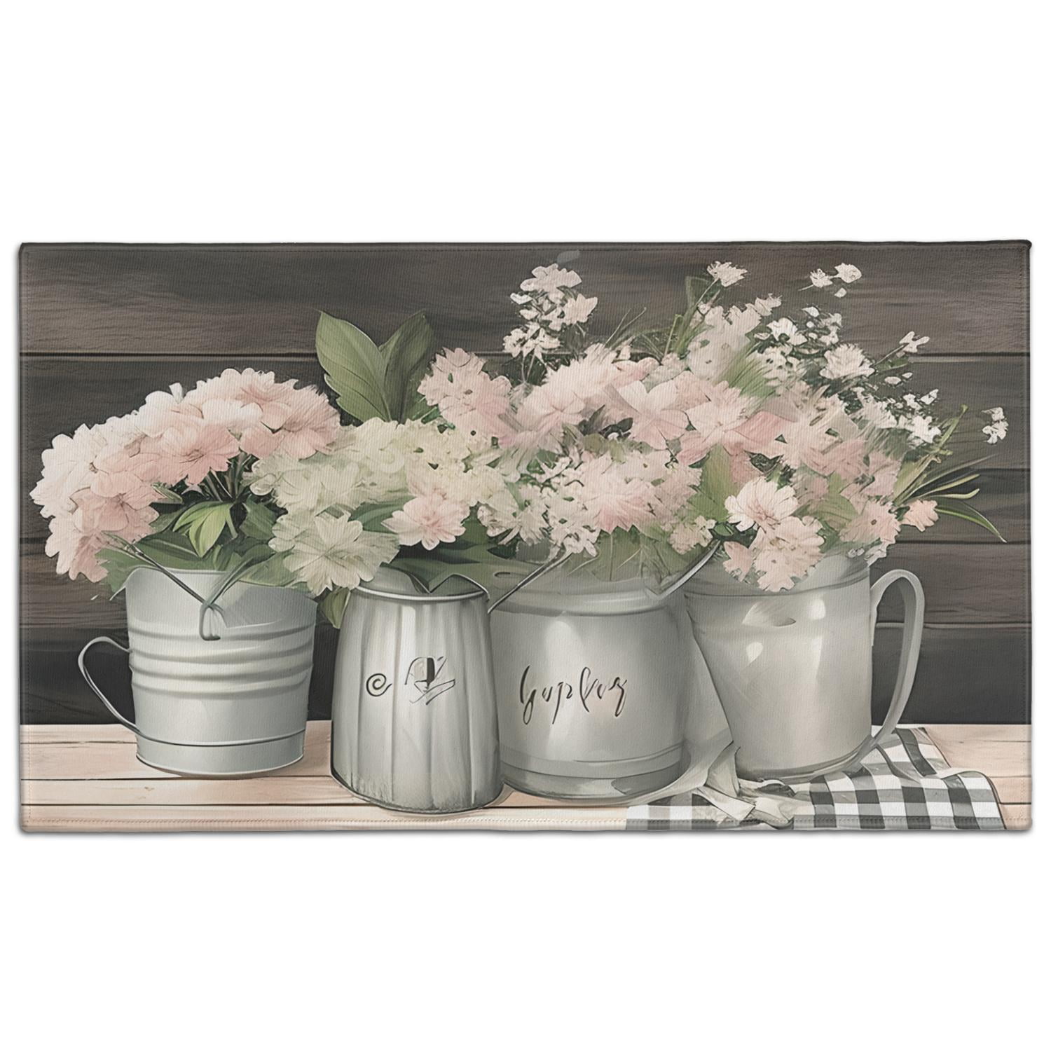 Spring Flower in the Mason Jar Rugs for Floor Vintage Rustic Crystal ...